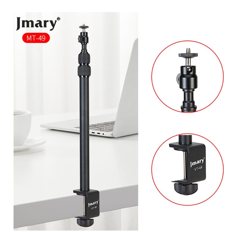 Jmary Tabletop Desk Mount Light Stand with C-Clamp for Camera & Ring ...