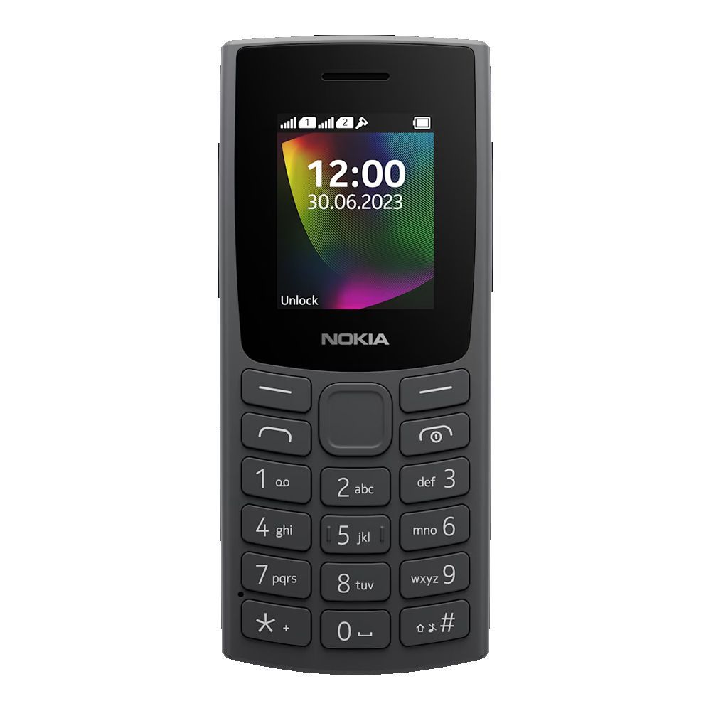 Nokia 106 TA-1564, Charcoal, 1.8" Screen, 1000mAh Battery, Feature Phone