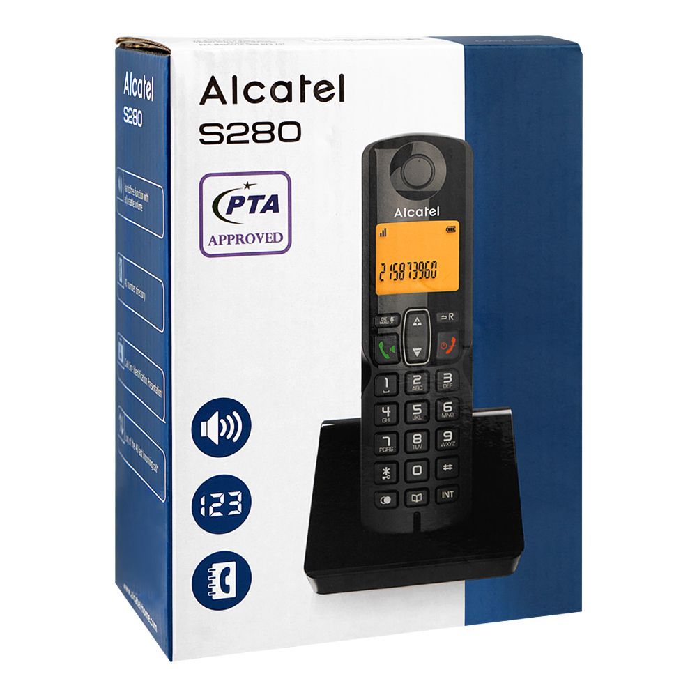 Alcatel Cordless Telephone, Black, S280