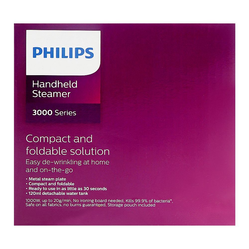 Philips 3000 Series Handheld Garments Steamer, 1000W, STH3020/16