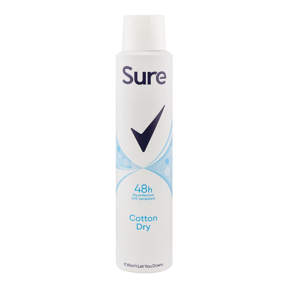 Sure Women Cotton Dry 48H Anti-Perspirant Body Spray, Anti-Sweat ...