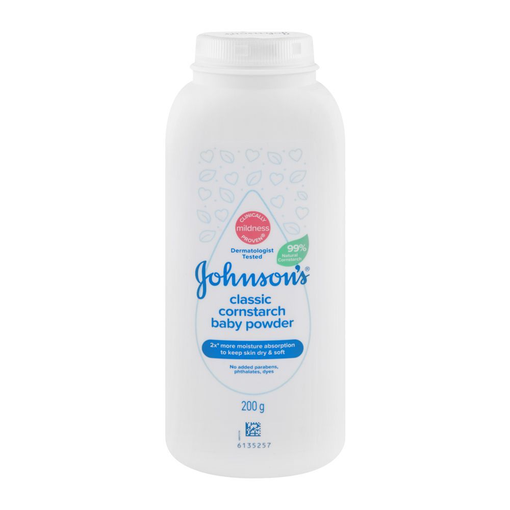 Johnson's Classic Cornstarch Baby Powder, Paraben & Phthalates Free ...