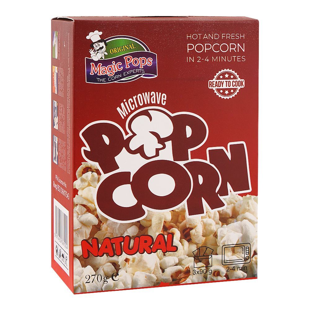 Magic Pops Microwave Natural Pop Corn,3-Pack