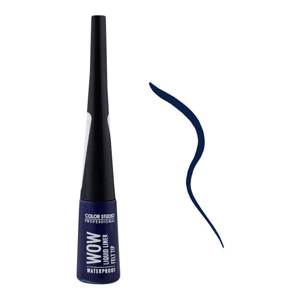 Color Studio Wow Liquid Eyeliner Felt Tip, Waterproof, Blue, 4.5ml