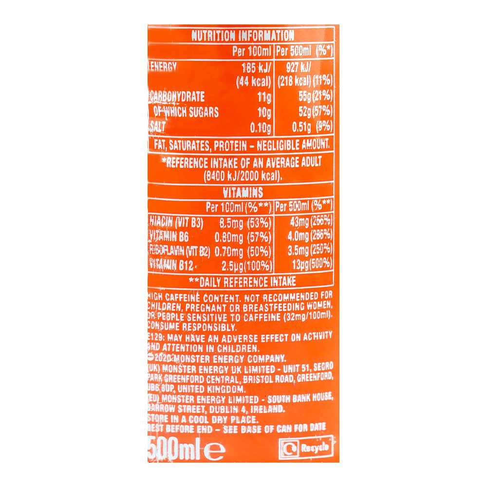 Monster Monarch Peach Nectarine Energy Drink, 500ml