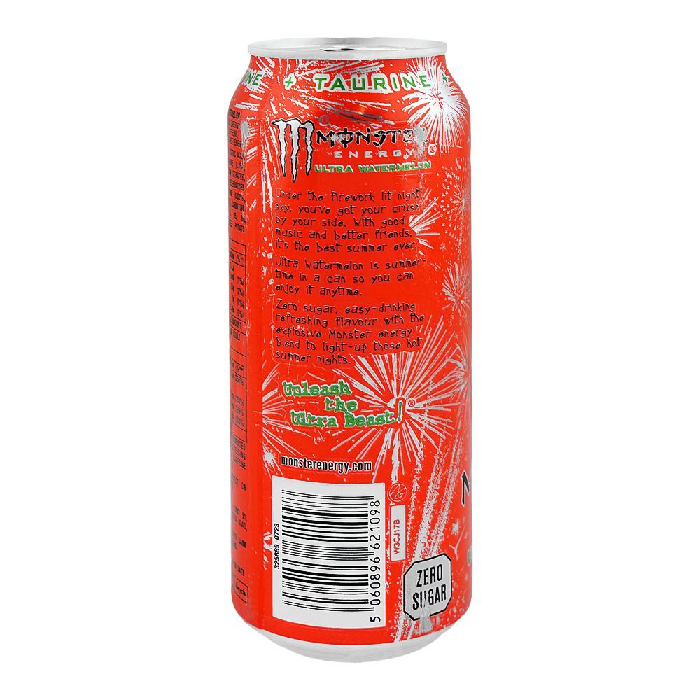 Monster Ultra Water Melon Zero Sugar Energy Drink, 500ml