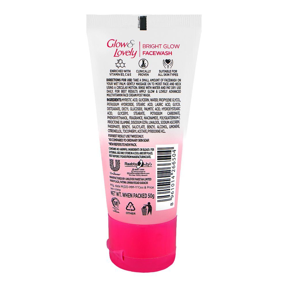 Glow & Lovely Bright Glow 3x Multi-Vitamins Face Wash, For All Skin ...