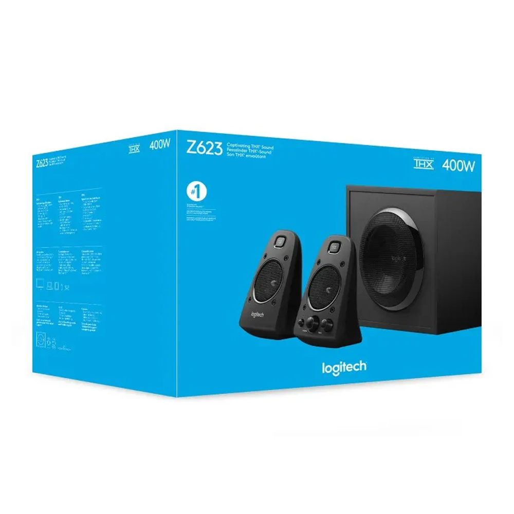 Logitech Speaker With Subwoofer, Z623, 400W, 980-000403