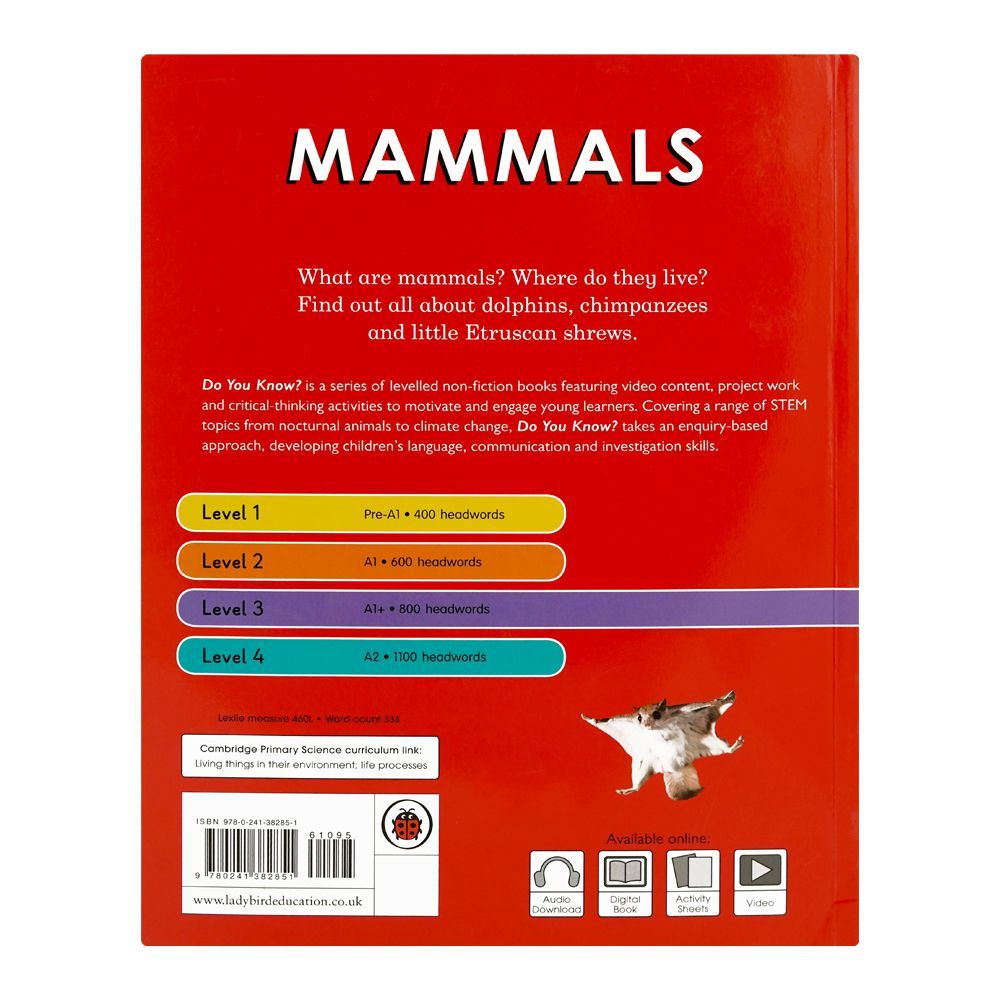 Ladybirds Books Do You Know Level 3 Bbc Earth Mammals Book