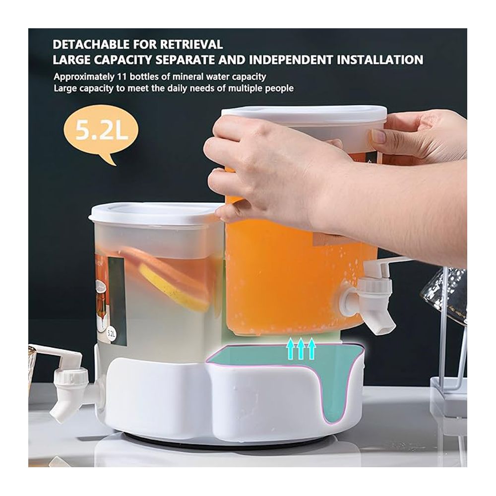 AJF 3-In-1 Rotating Beverage Dispenser, 5.2 Liters