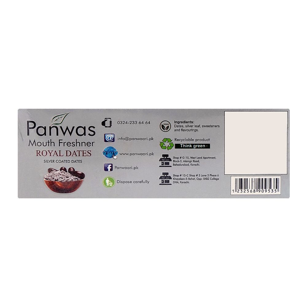 Panwaari Panwas Royal Dates Silver Coated Dates Mouth Freshener, 24 ...