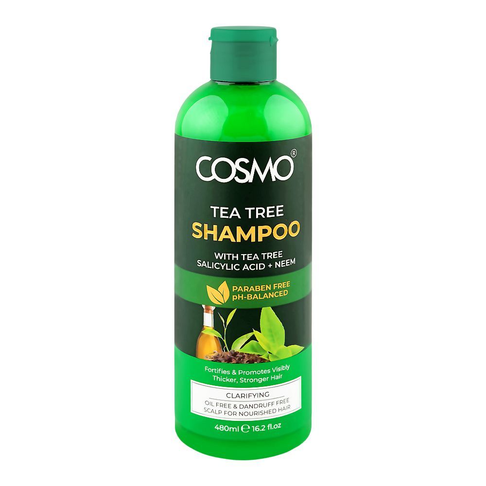 Cosmo Tea Tree Clarifying Shampoo, Salicylic Acid + Neem, Paraben Free ...