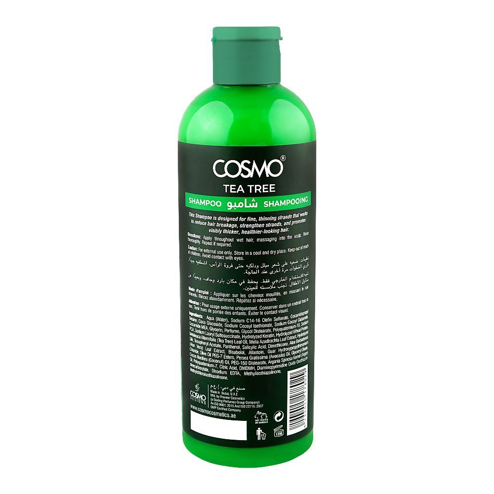 Cosmo Tea Tree Clarifying Shampoo, Salicylic Acid + Neem, Paraben Free ...