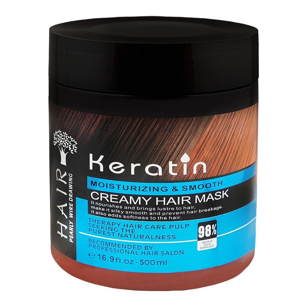 Keratin Moisturizing & Smooth Creamy Hair Mask, Vitamin B5, Amino Acid ...