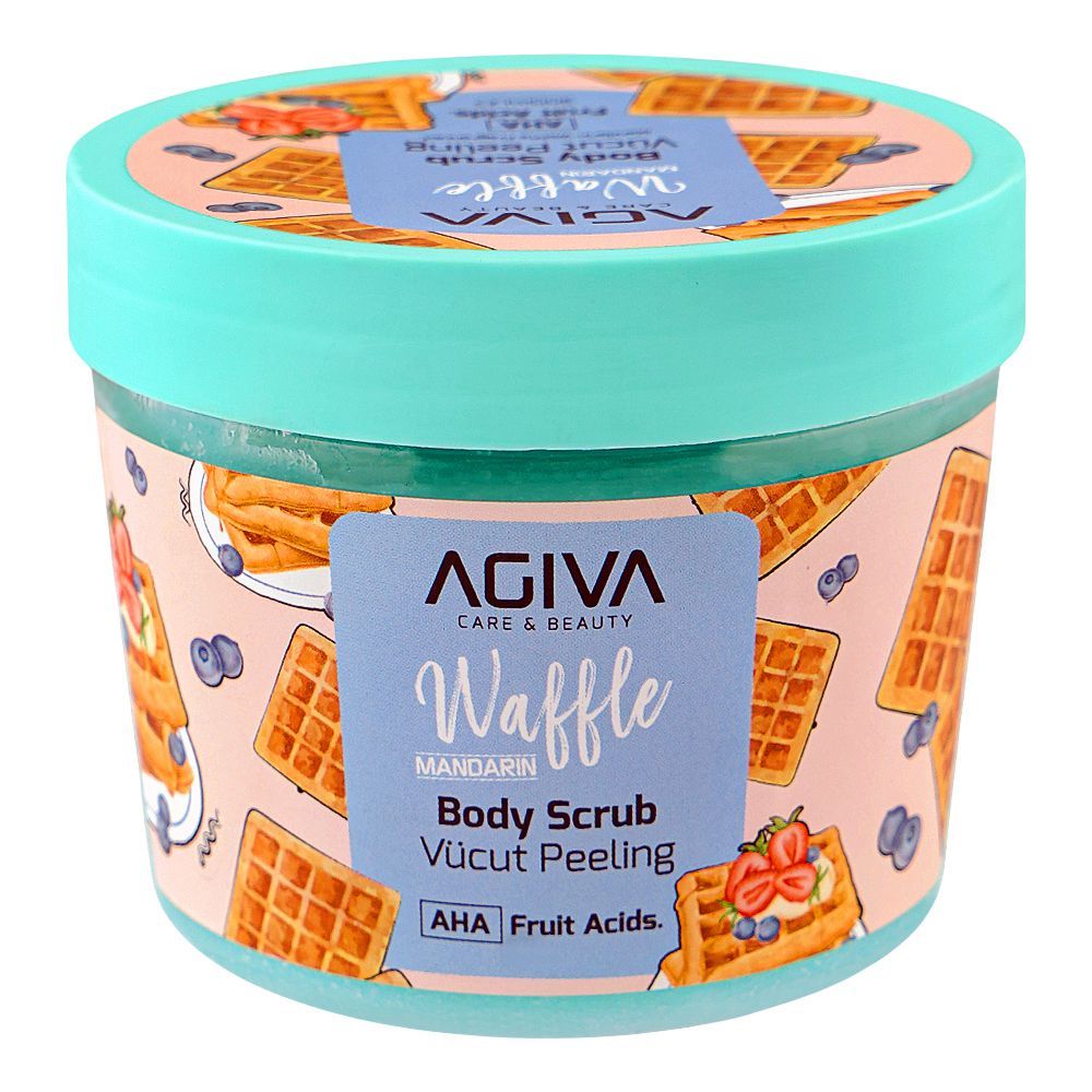 Agiva Care & Beauty Mandarin Waffle Body Scrub, AHA Fruit Acid, 300ml