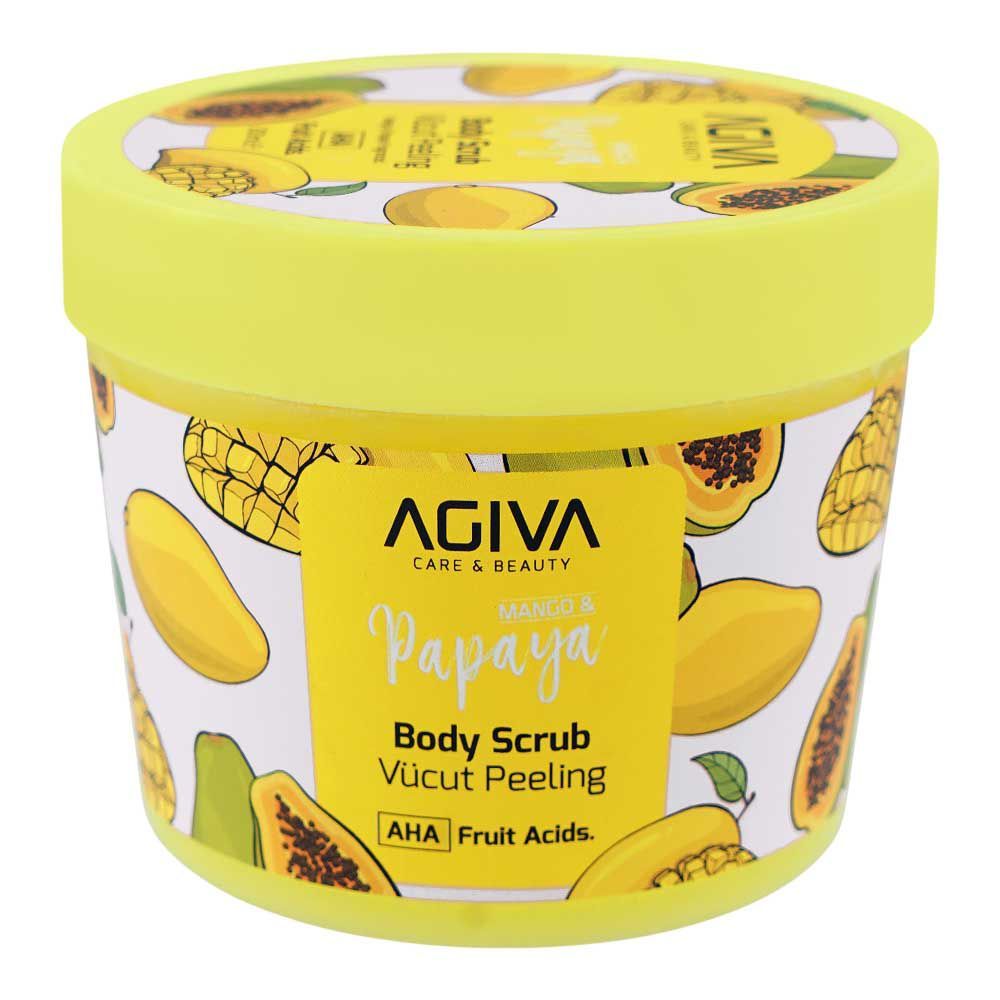 Agiva Care & Beauty Mango & Papaya Body Scrub, AHA Fruit Acid, 300ml