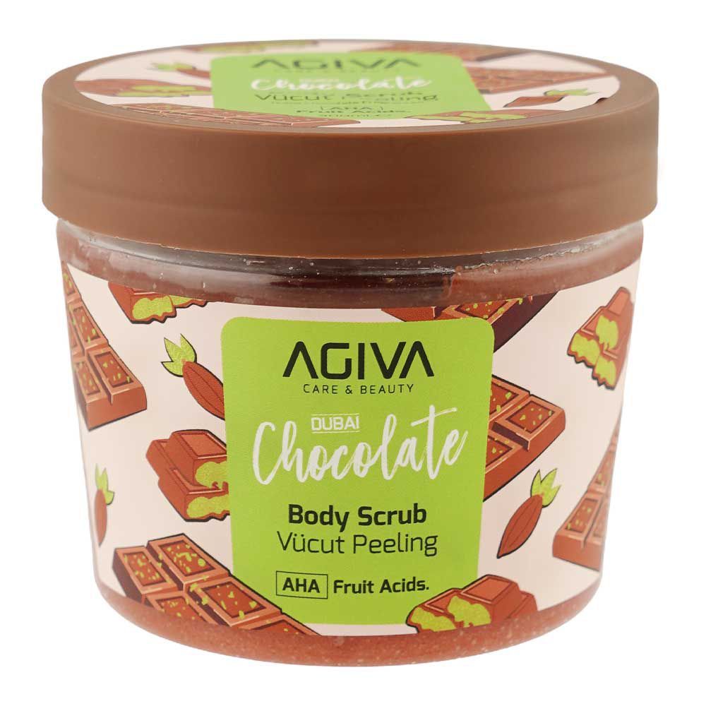 Agiva Care & Beauty Dubai Chocolate Body Scrub, AHA Fruit Acid, 300ml