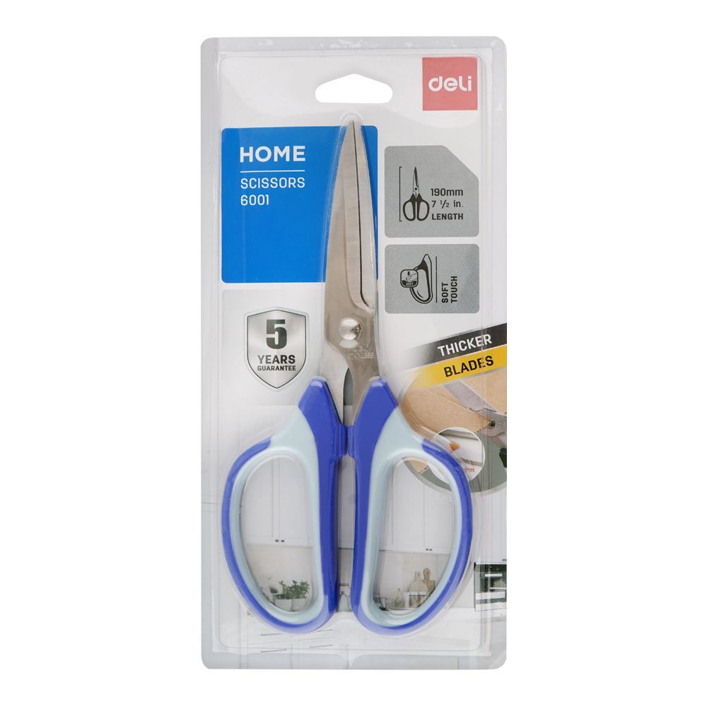 Deli Home Scissors Assorted Pcs, Blue, E6001, 7.5 Inches