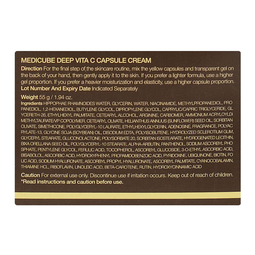 Medicube Deep Vita C Capsule Cream, Niacinamide, Vitamin C, Vitamin ...