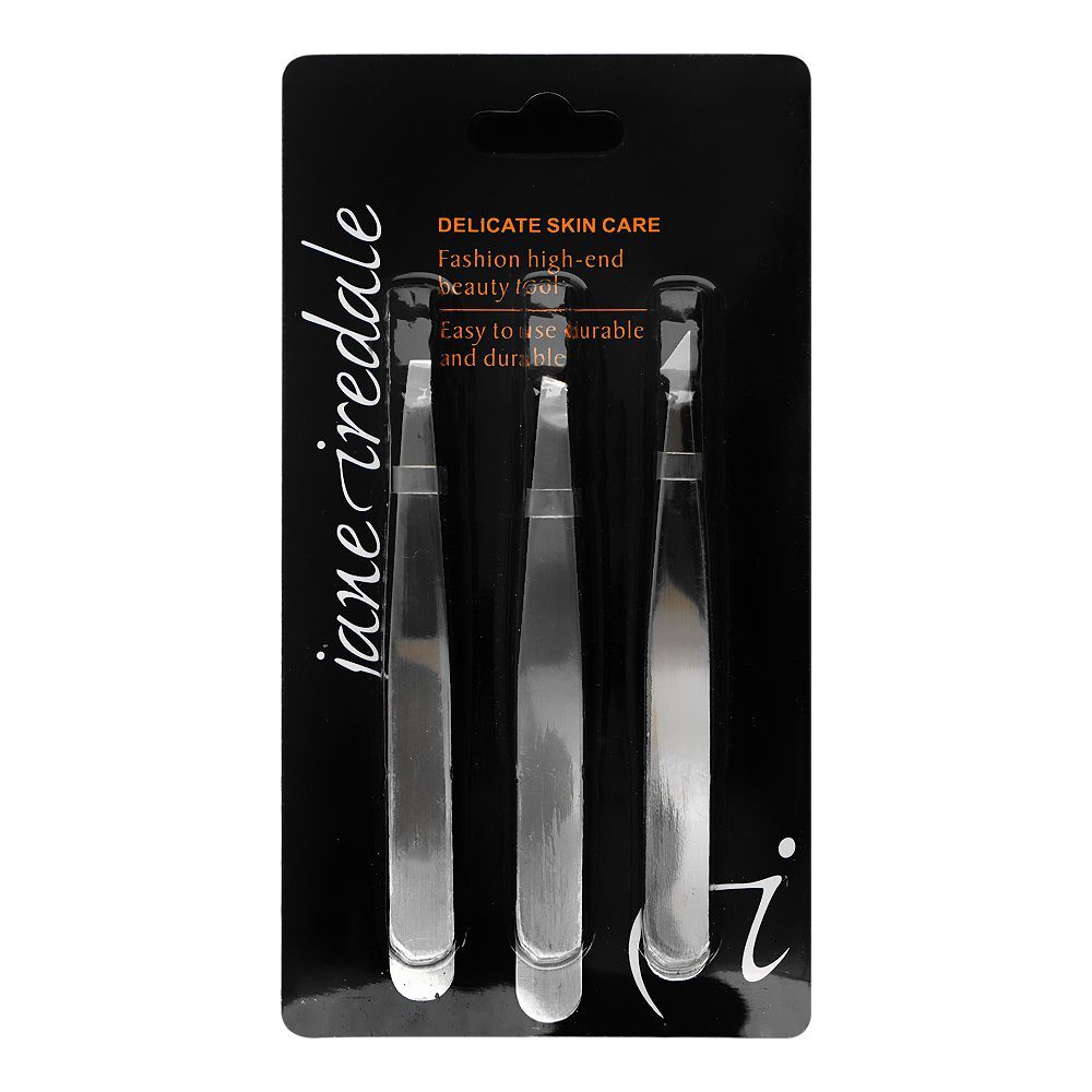 Jane Iredale 3-In-1 Tweezer, Silver, J-1305