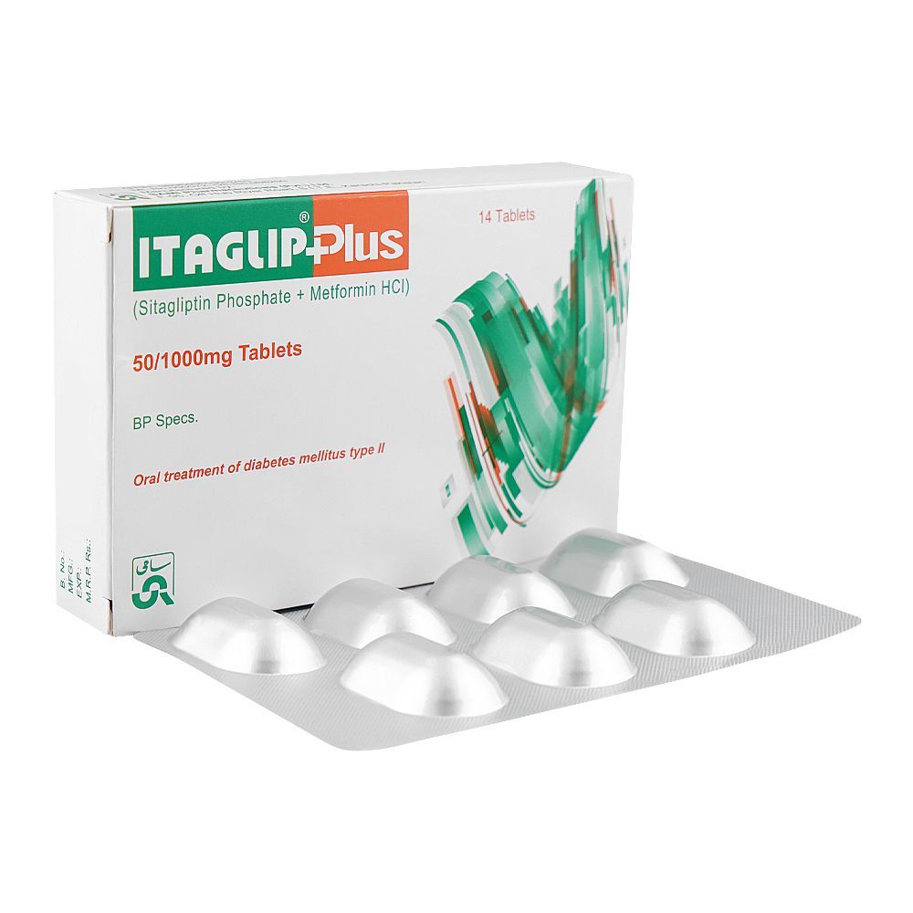 Sami Pharmaceuticals Itaglip Plus Tablet, 50mg + 1000mg, 14-Pack