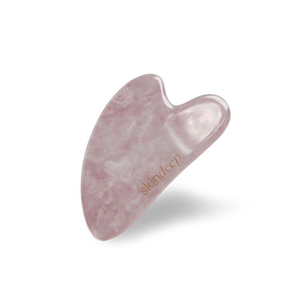 Skin Deep Rose Quartz Crystal Heart Gua Sha Tool