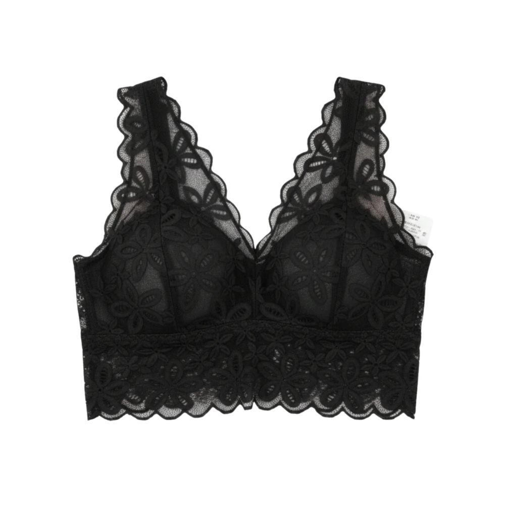 Sajiero Women's Padded Bra, Bralette Lace Flux, Black, Perfect Fit ...