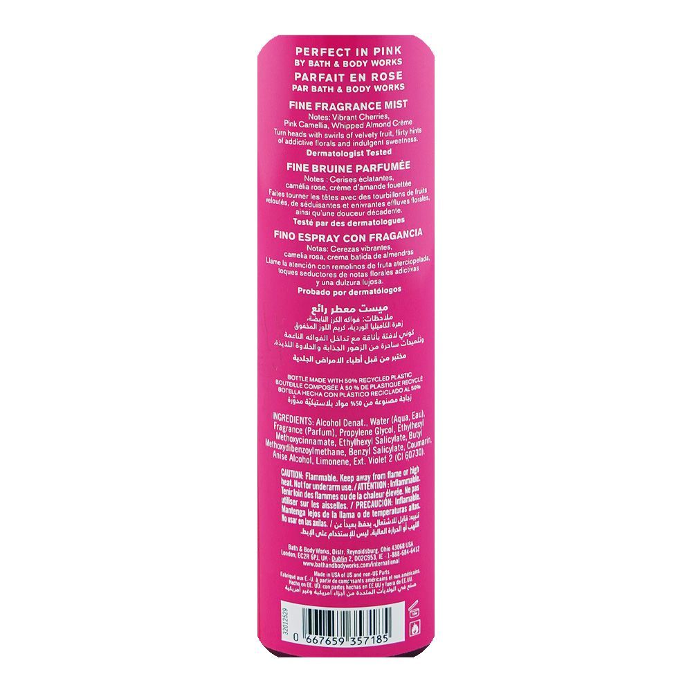 Bath & Body Works Perfect In Pink Fine Fragrance Mist, 236ml