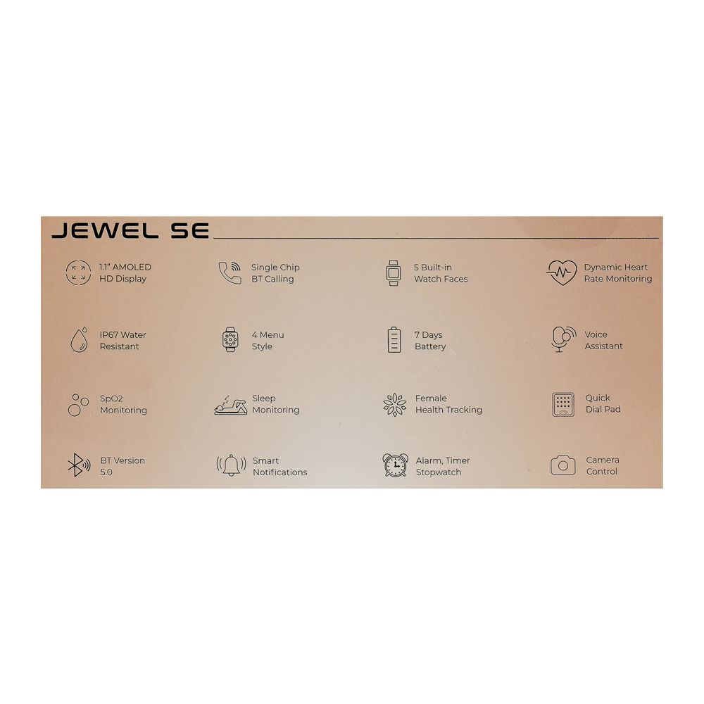 Zero 1.1 Inches AMOLED HD Display Jewel SE Smart Watch, IP67 Water ...