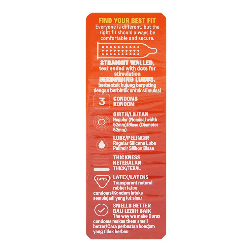 Durex Sensation With Dots Condom, 3-Pack