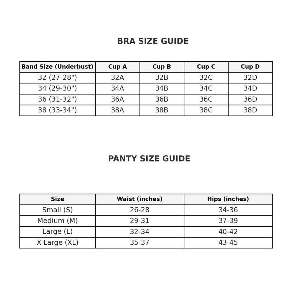 Sajiero Women's Bra Set, Poly-Cotton, Dark Fantasy Black