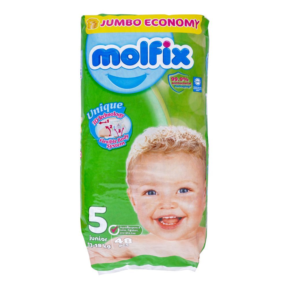 Buy Molfix Diaper No. 5, Junior 11-18 KG, 48-Pack Online at Special ...
