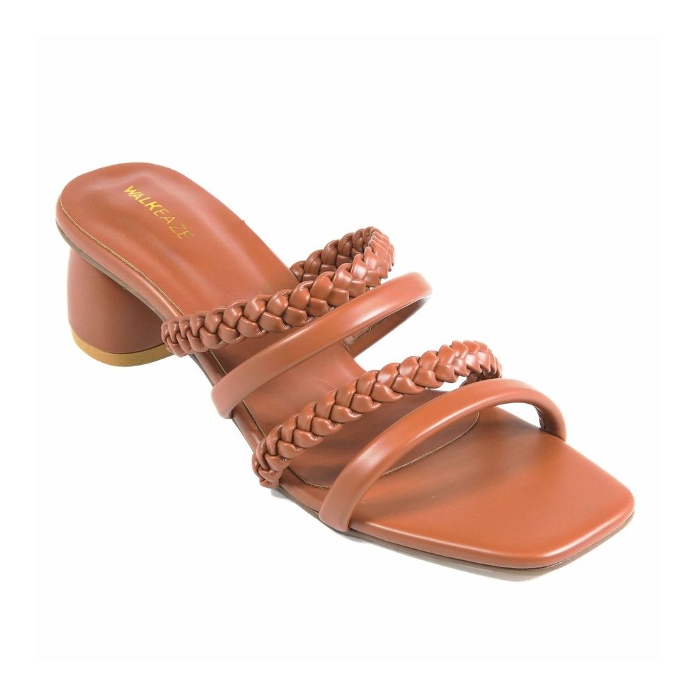 Walkeaze Women Formal Block Heel, Mustard, 75005S
