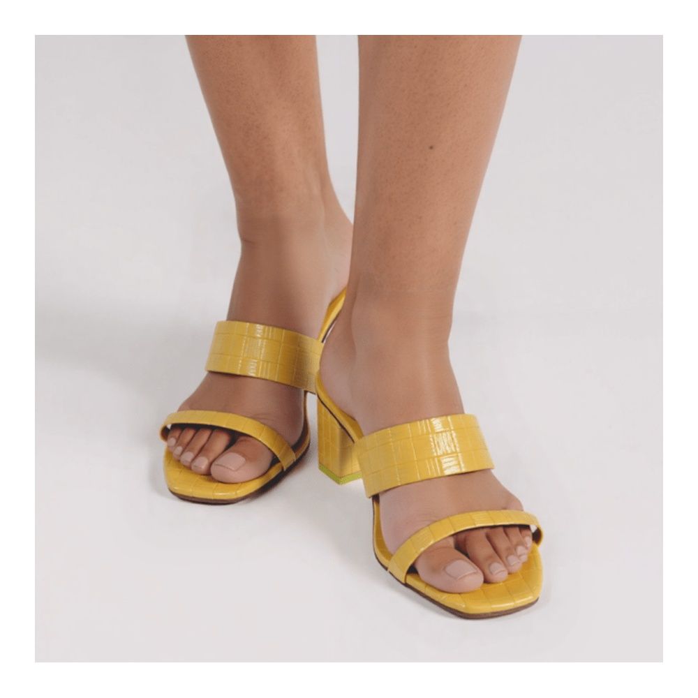 Walkeaze Women Formal Block Heel, Mustard, 75078S
