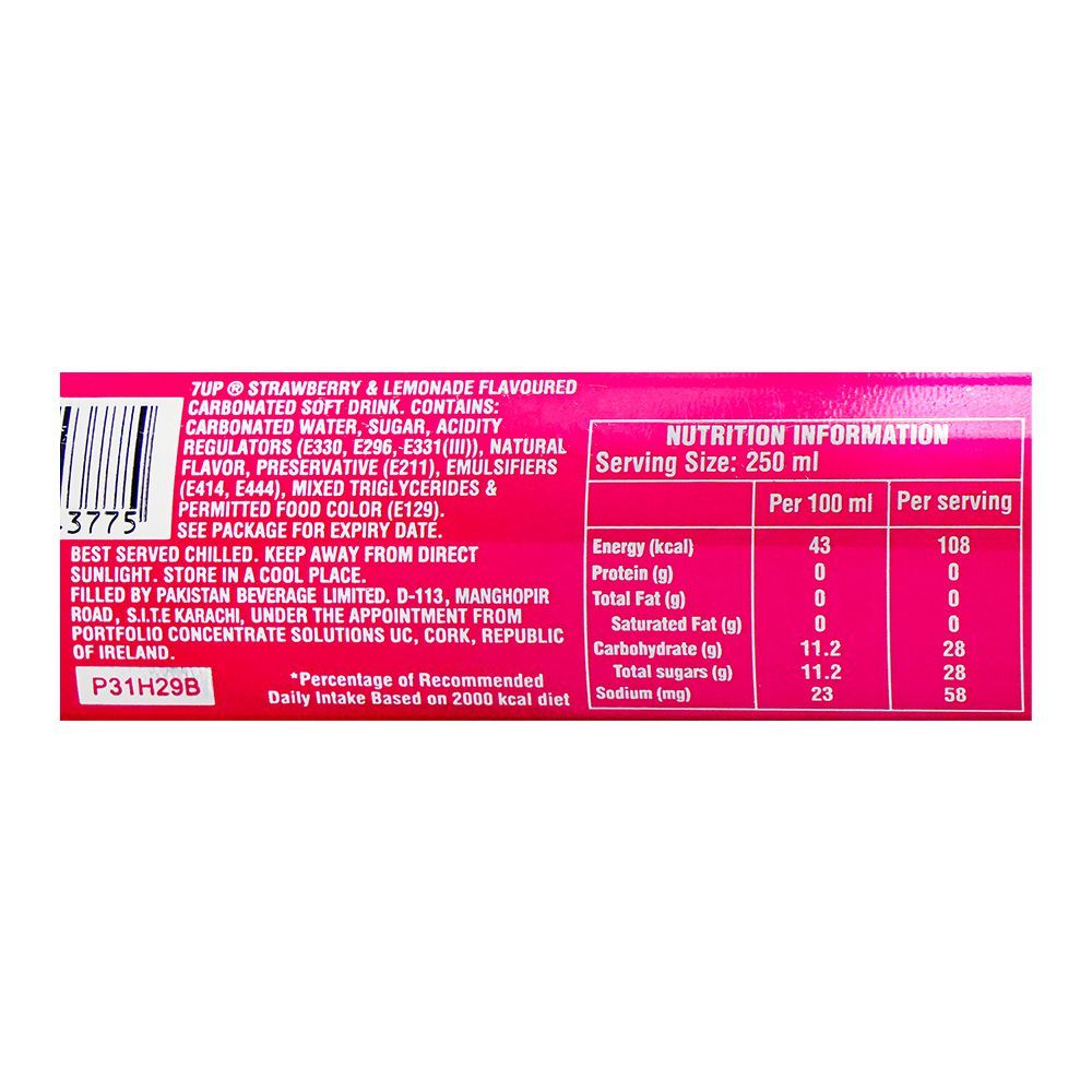 Buy 7Up Strawberry Lemonade Drink Can, 250ml Online at Special Price in ...